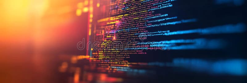 Secure Software Development Code on Computer Screen, Blurred Background ...