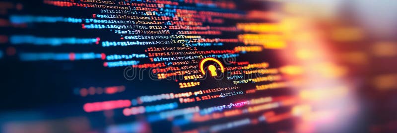 Secure Software Development Code with a Padlock Symbol at Center Screen ... Secure Software Development Code with a Padlock Symbol at Center Screen ...