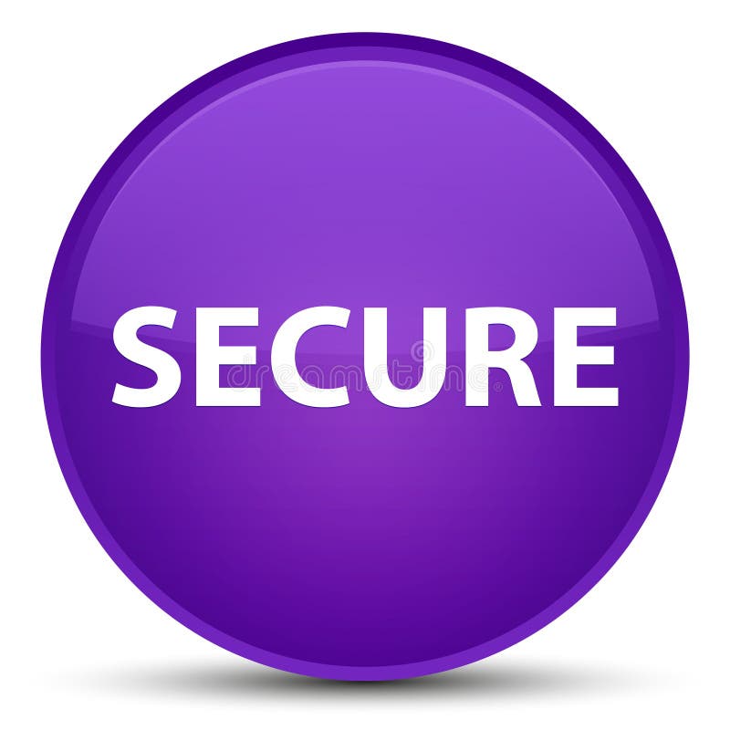 Secure Special Purple Round Button Stock Illustration - Illustration of ...