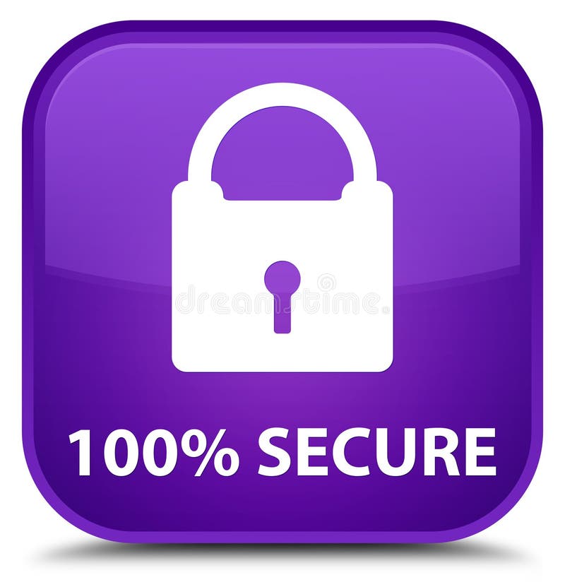 100 Secure Special Purple Square Button Stock Illustration ...