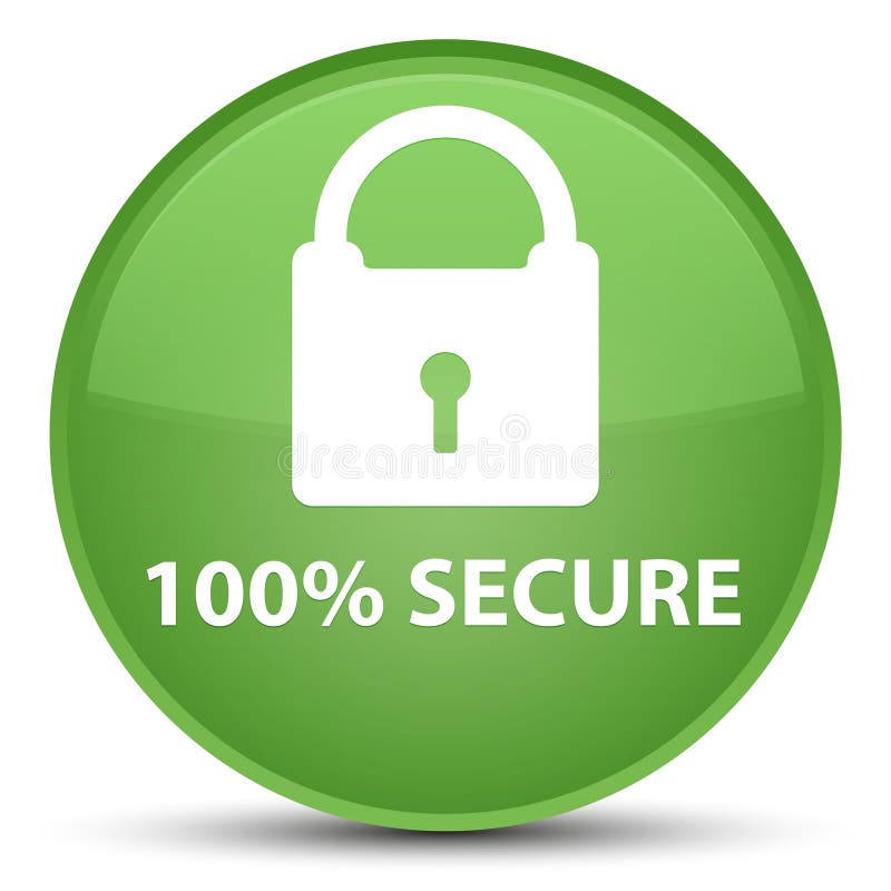 100 Secure Special Soft Green Round Button Stock Illustration ...