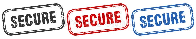 Secure Square Isolated Sign Set. Secure Stamp Stock Vector ...
