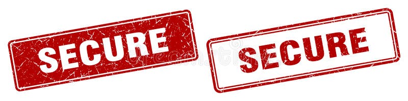 Secure Stamp Set. Secure Square Grunge Sign Stock Vector - Illustration ...