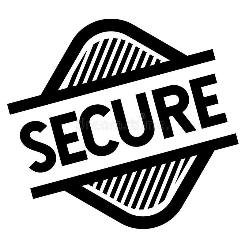 Secure stamp on white stock vector. Illustration of protect - 124301210