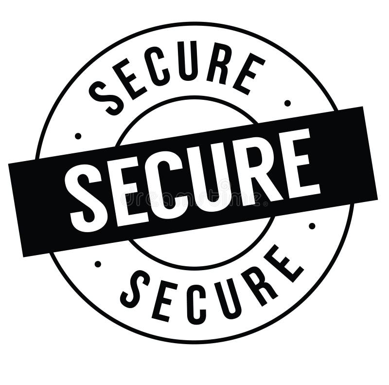 Secure stamp on white stock vector. Illustration of alarm - 124296229