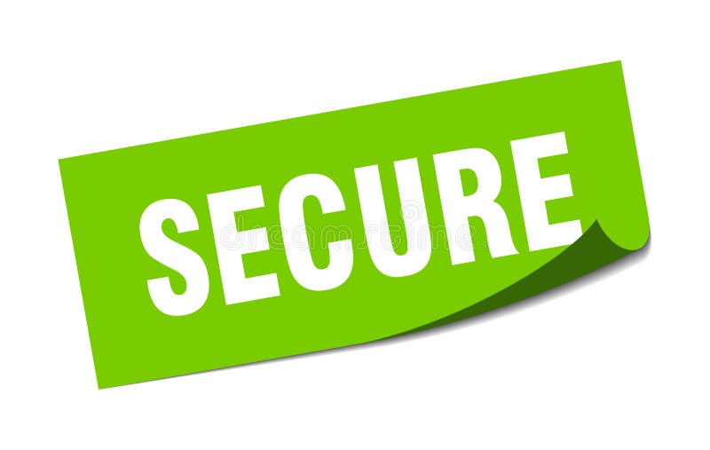 Secure sticker. stock vector. Illustration of sticker - 153529265