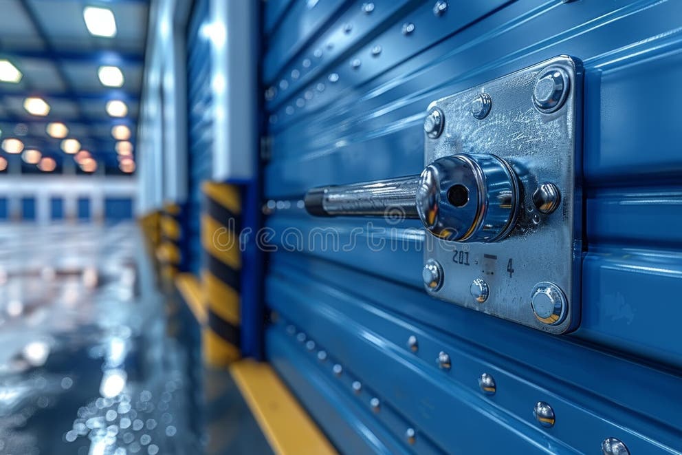 Secure Storage Container with Roller Shutters and Metal Lock Protecting ...