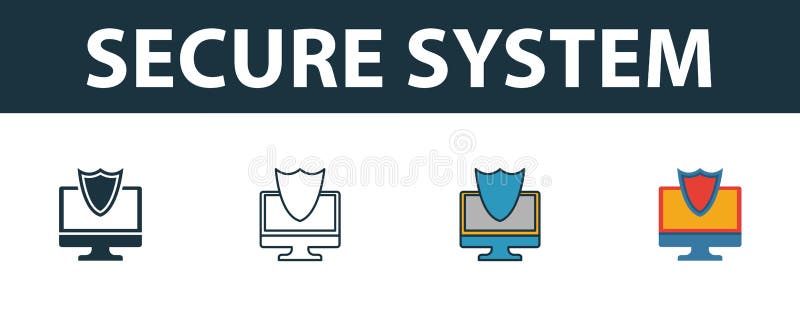 Secure System Icon Set. Premium Symbol in Different Styles from ...