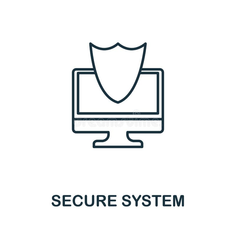 Secure System Icon Simple Element From Security Icons Collection Stock