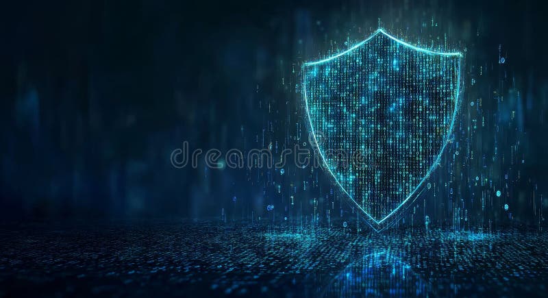 Secure Technology Polygonal Wireframe Shield Check Mark Dark Blue ...