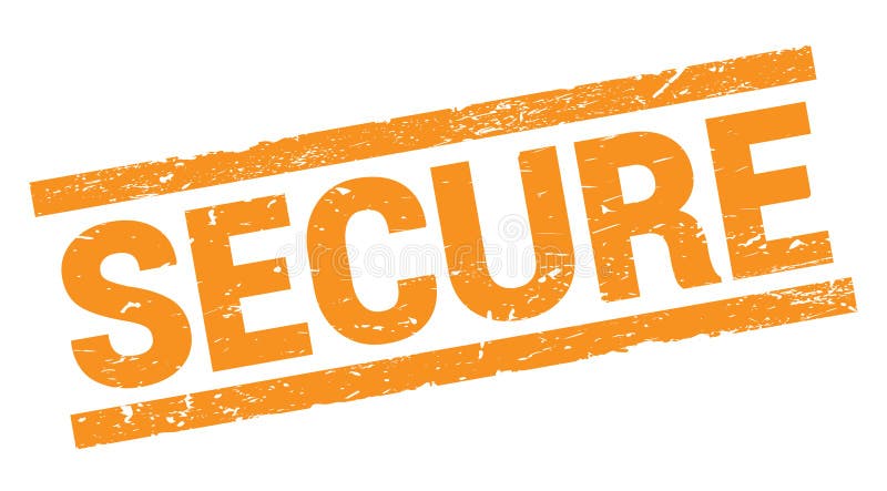 SECURE Text on Orange Rectangle Stamp Sign Stock Illustration ...