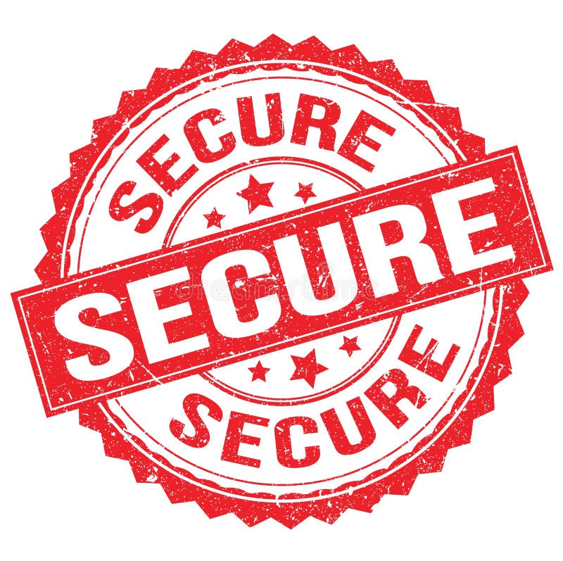 SECURE Text on Red Round Stamp Sign Stock Illustration - Illustration ...