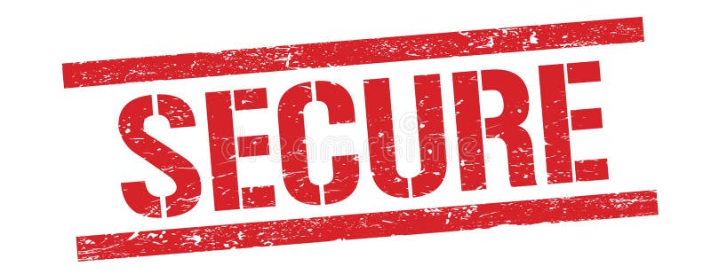 SECURE Text on Red Vintage Lines Stamp Stock Illustration ...