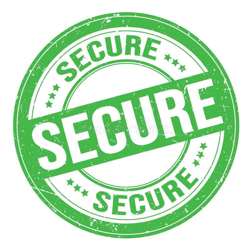 SECURE Text Written on Green Round Stamp Sign Stock Illustration ...