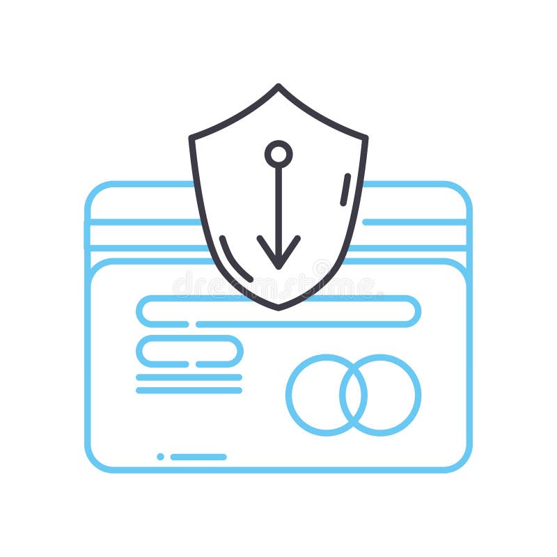 Secure Transaction Line Icon, Outline Symbol, Vector Illustration ...