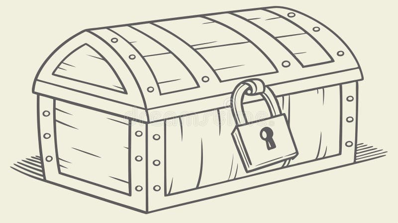 Secure Treasure Chest with Padlock, Digital Security Icon, Vector ...