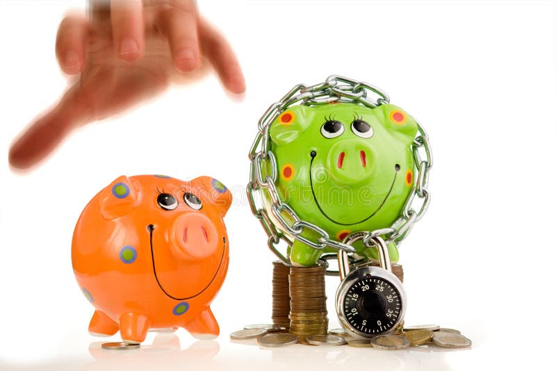 Secure and Unsecure Finances Stock Image - Image of assets, danger: 5837237