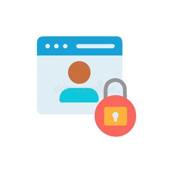 Secure User Login Icon Design Stock Image - Illustration of digital ...