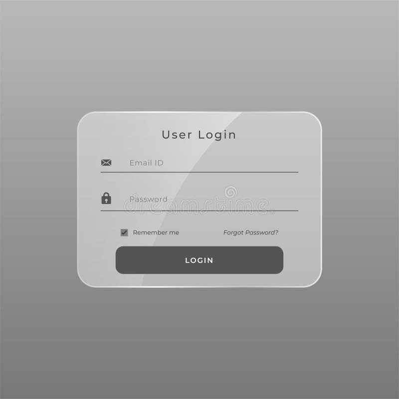Secure Username and Password Login Page Screen Template Design Stock ...