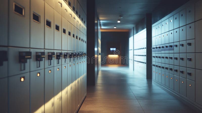 Secure Vault Access Hallway Stock Image - Image of card, monetary ...