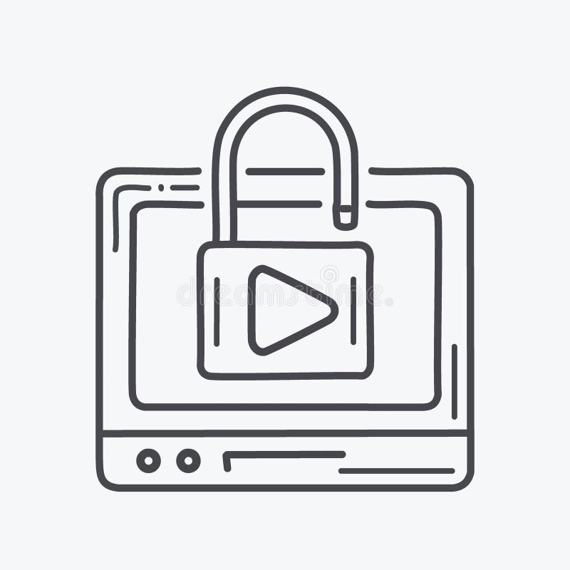 Secure Video Streaming Illustration. Hand Drawn Line Art Illustration ...