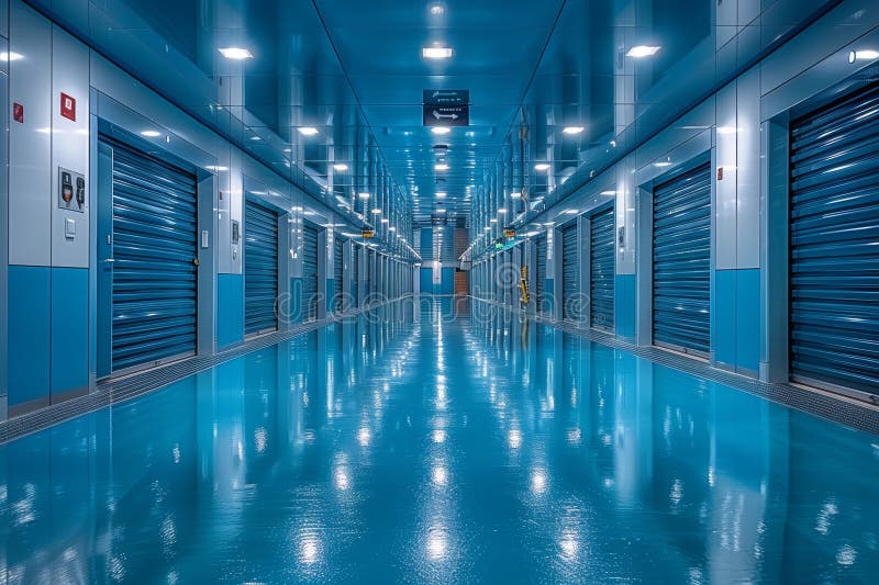 Secure Warehouse Storage Units with Locked Gates and Closed Roller ...