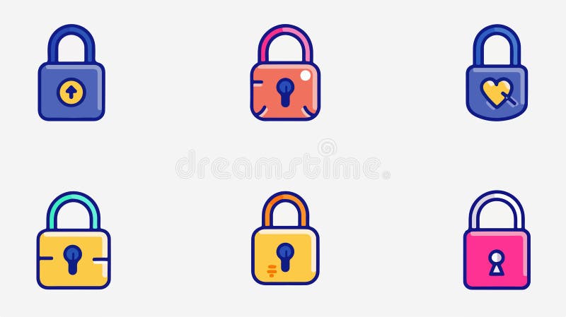 Secure Web and UI Lock Icon for Professional Designs Stock Illustration ...