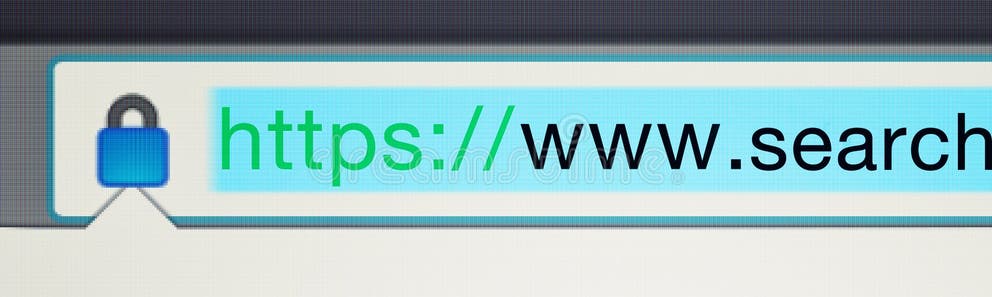 Secure, Website and Url of Search Bar on Computer Screen for ...
