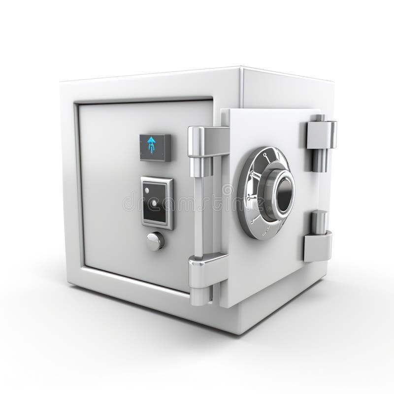 White Secure Safe with Combination Lock Guarding Important Documents ...