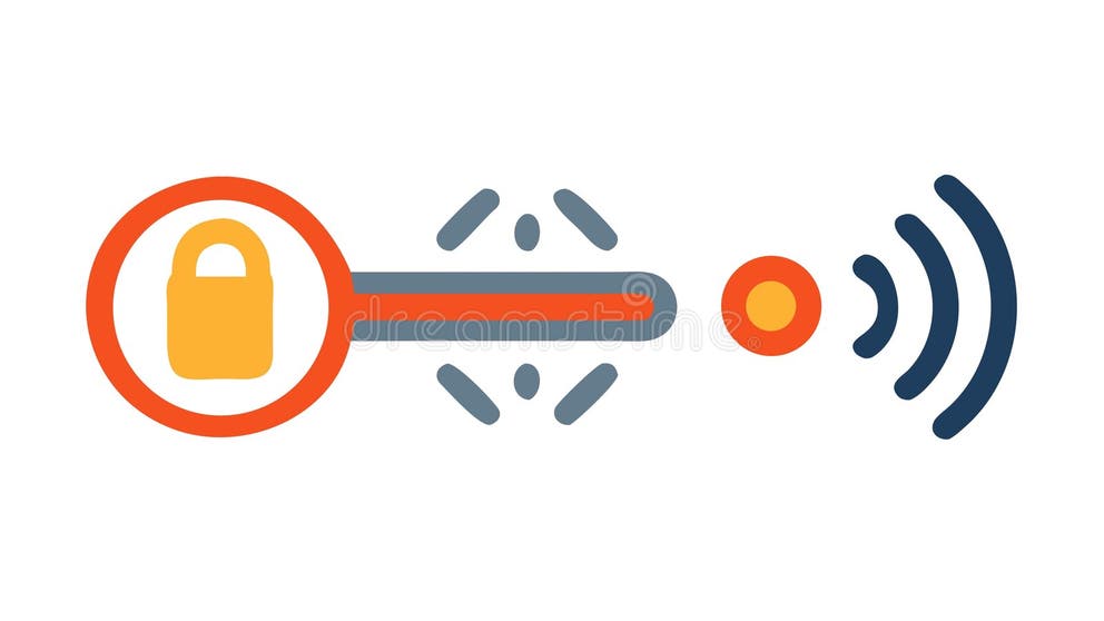 Secure Wireless Connection Icon: Wi-Fi Encryption, Vector Design ...