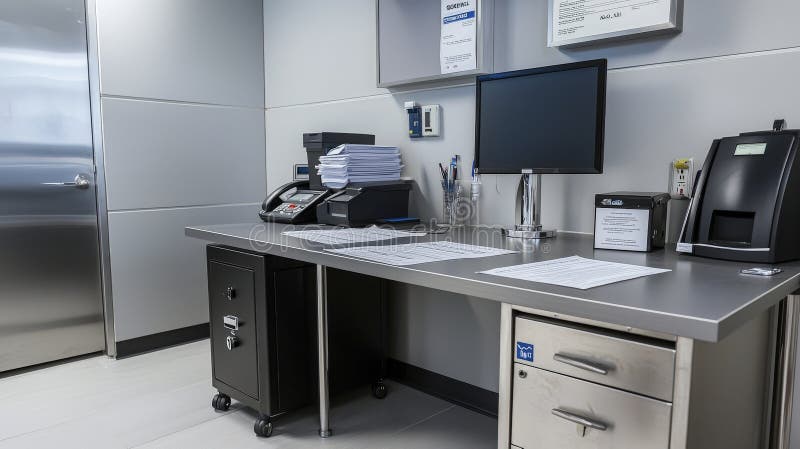 Secure Workspace Setup with Deposit Forms and Safe Office Environment ...