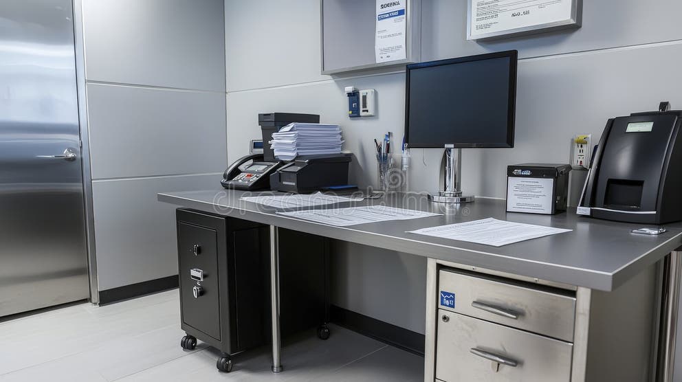 Secure Workspace Setup with Deposit Forms and Safe Office Environment ...