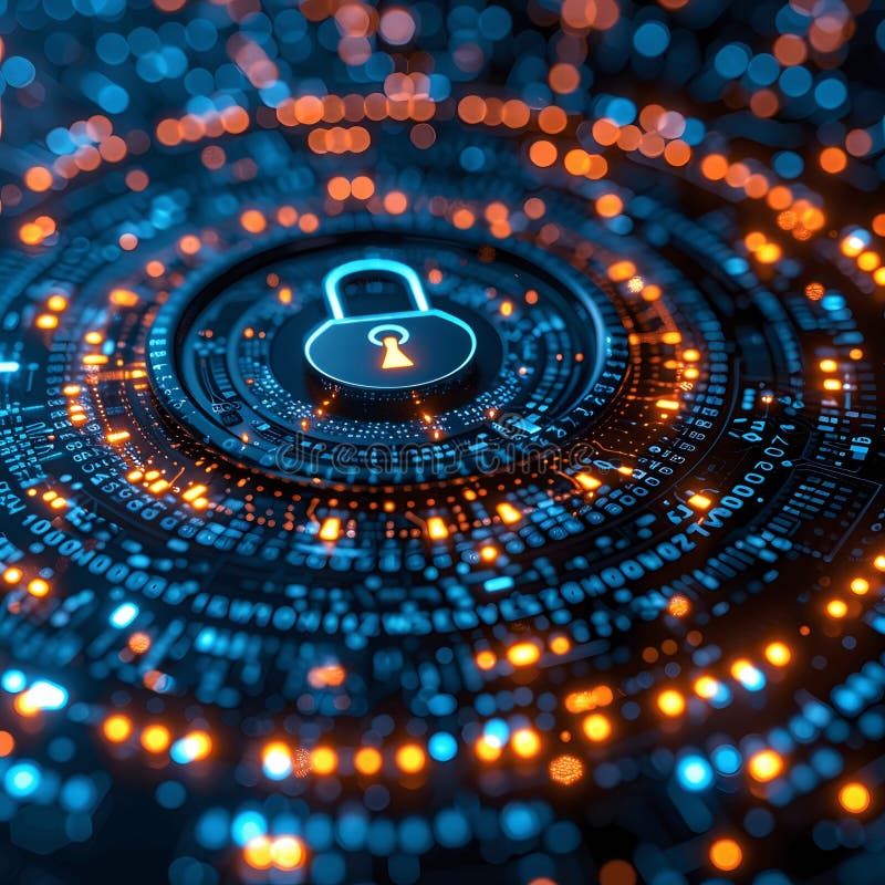 Secure Your Data: Digital Lock Interface. Stock Illustration ...