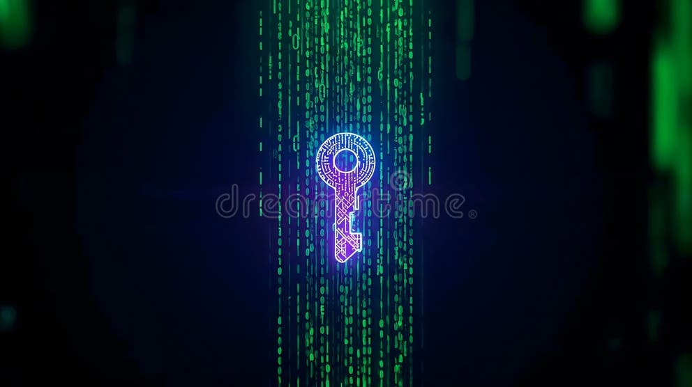 Secure Your Data with this Stunning Digital Key Floating in a Matrix of ...