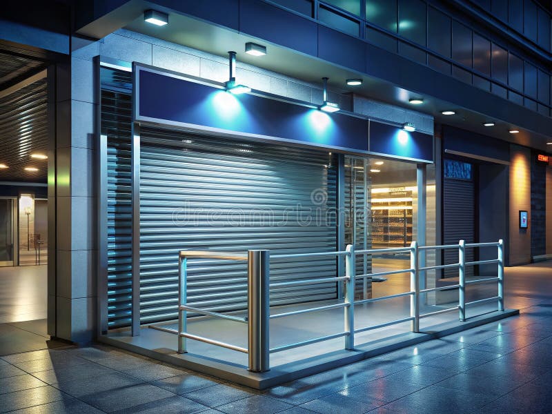 Secure Your Nighttime Retail Operations 3D Render of a Modern ...