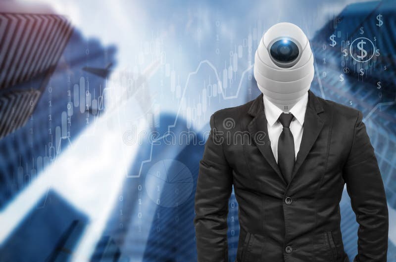 Suit with Security CCTV Head Isolated Stock Image - Image of office ...