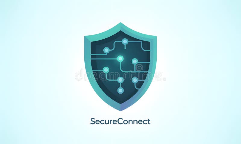 SecureConnect: Digital Shield Stock Illustration - Illustration of ...