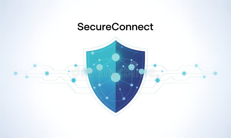 SecureConnect: Network Security Shield Stock Illustration ...