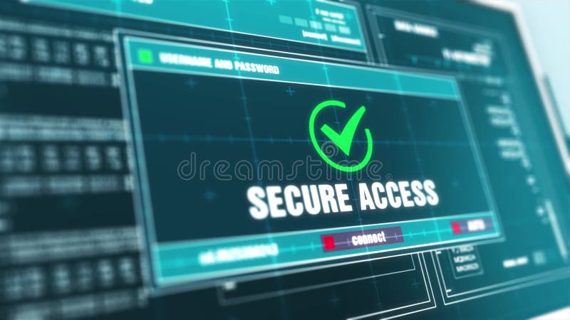 Secured Access Warning Error Alert Text On Computer Screen Stock Video