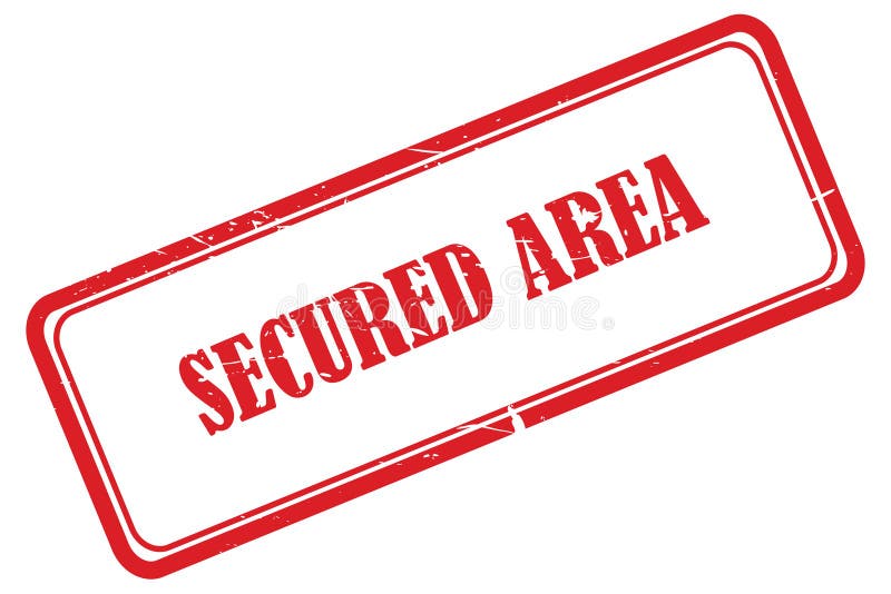 Secured Area Stamp on White Stock Image - Image of region, perimeter: 305926137