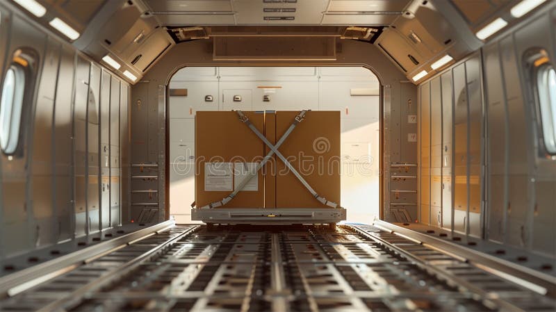 Secured Cargo in Airplane Hold Stock Illustration - Illustration of ...