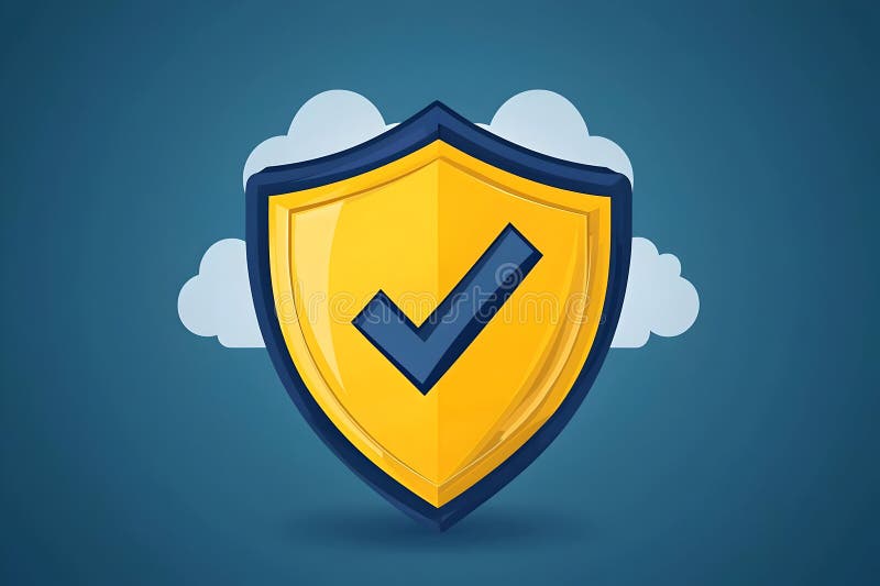 Secured Cloud Data Protection: Verified Shield Icon Graphic Stock ...