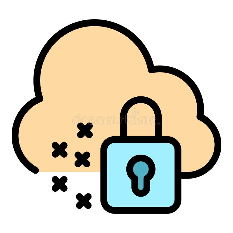 Secured Cloud Icon Color Outline Vector Stock Vector - Illustration of ... Secured Cloud Icon Color Outline Vector Stock Vector - Illustration of ...
