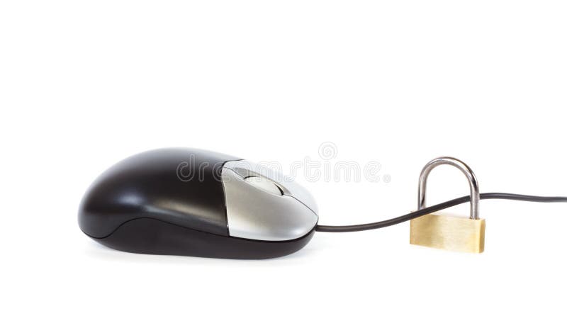 Mouse and Padlock stock image. Image of exposed, protection - 7349887