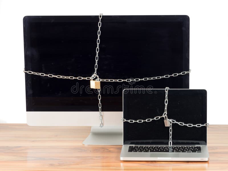 Secured Computers with Lock Stock Image - Image of gchq, padlock: 67033925