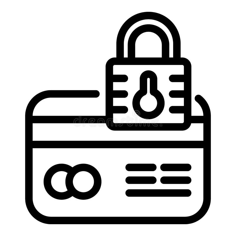 Secured Credit Money Icon, Outline Style Stock Vector - Illustration of ...