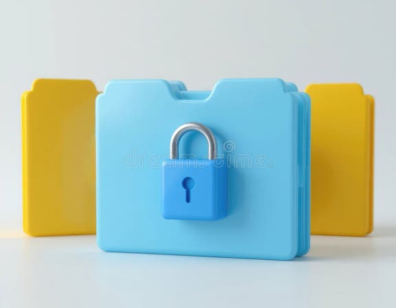 Secured Digital Data Protecting Sensitive Files with Padlock on Folder ...