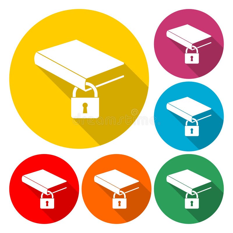 Secured Documents Icon, Book with Lock Icon - Illustration Stock Vector ...