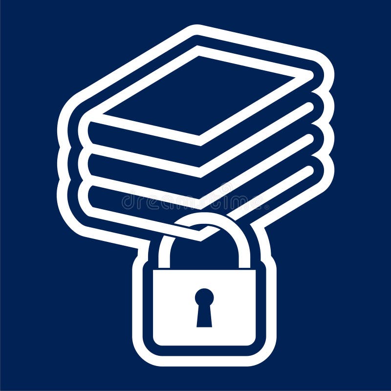Secured Documents Icon, Book with Lock Icon - Illustration Stock ...