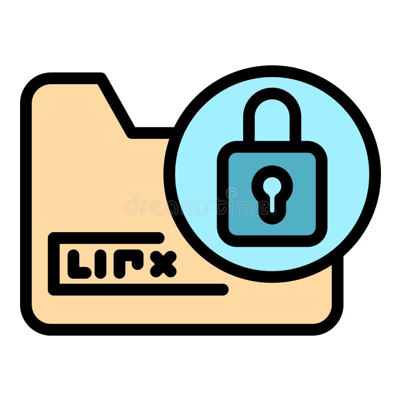 Secured Files Icon Color Outline Vector Stock Vector - Illustration of ... Secured Files Icon Color Outline Vector Stock Vector - Illustration of ...